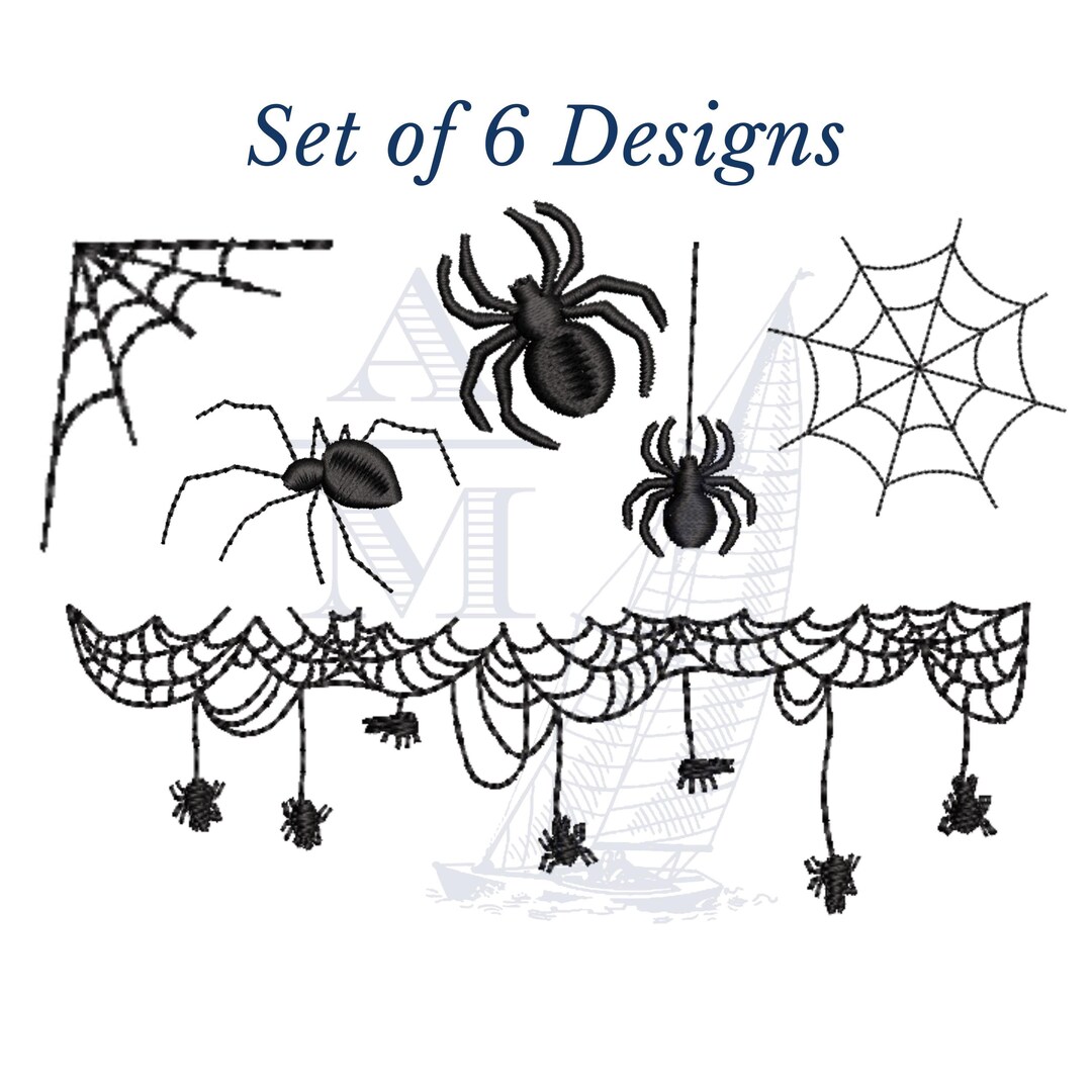 Halloween Spider Web Embroidery Design Set of 5 Add on Designs and 1 ...