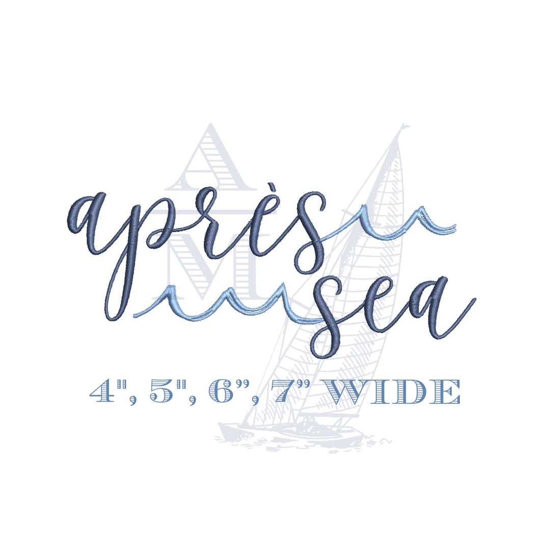 Apres Sea Coastal Embroidery Design, 4 Sizes - Etsy