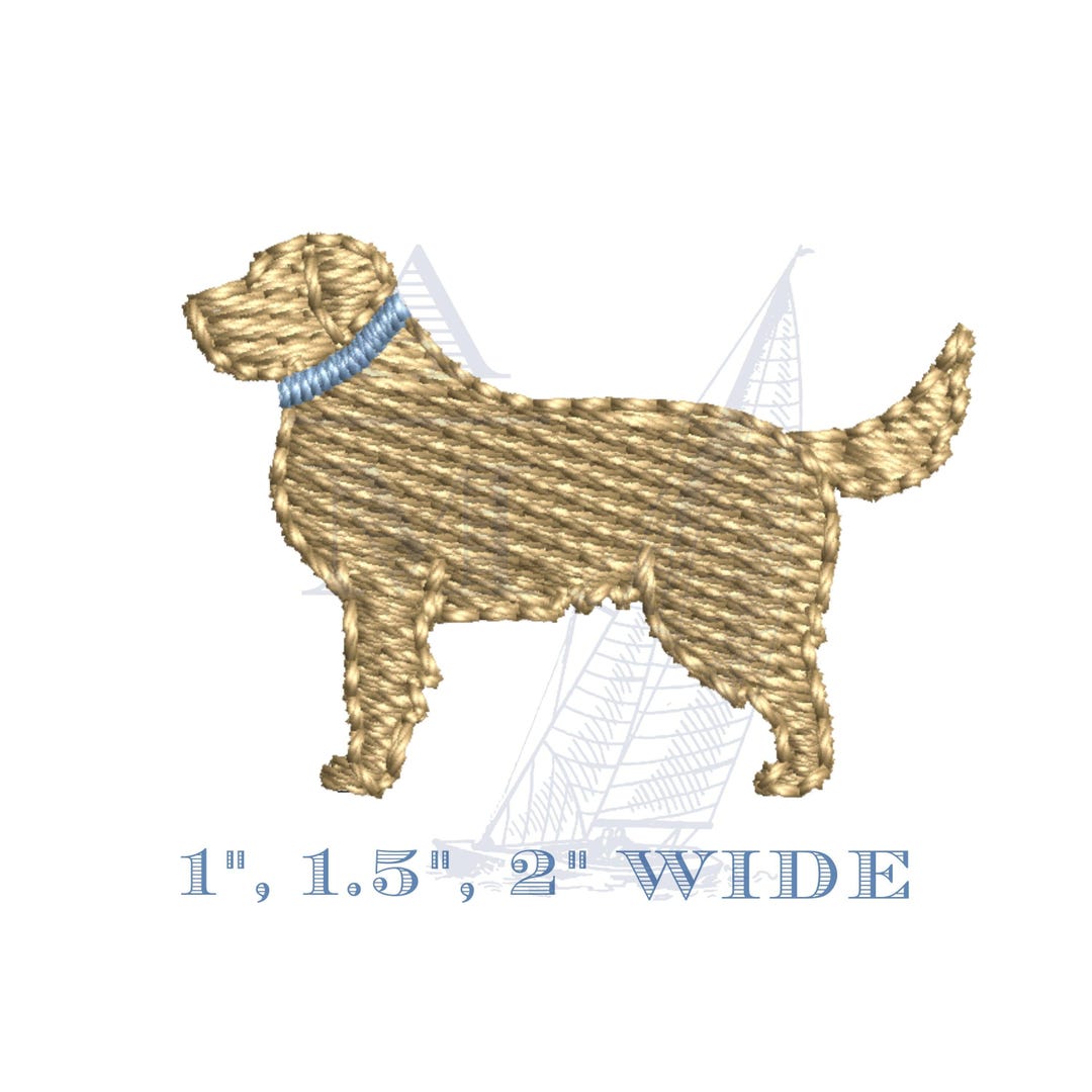 Mini Retriever Dog Embroidery Design With Removable Collar, 1, 1.5, 2 ...