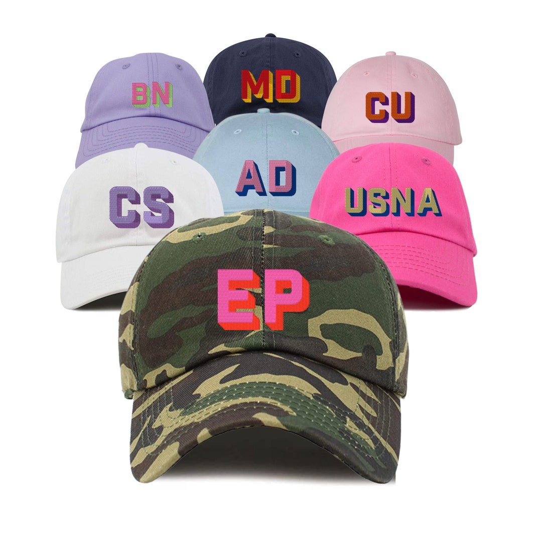 Womens Monogrammed Hat, Two Tone Initial Embroidered Baseball Hat ...
