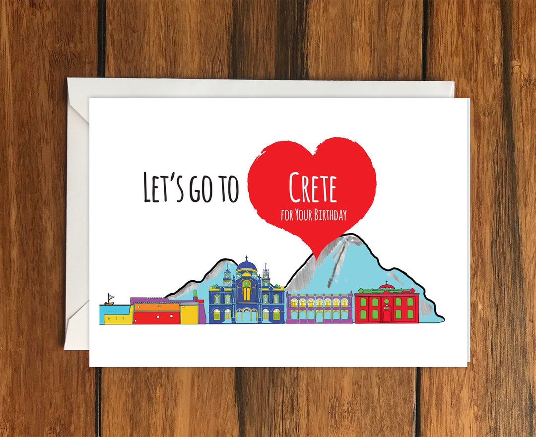Lets Go to Crete for Your Birthday Greeting Card A6 - Etsy