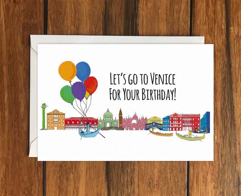 Lets Go to Venice for Your Birthday Greeting Card A6 - Etsy