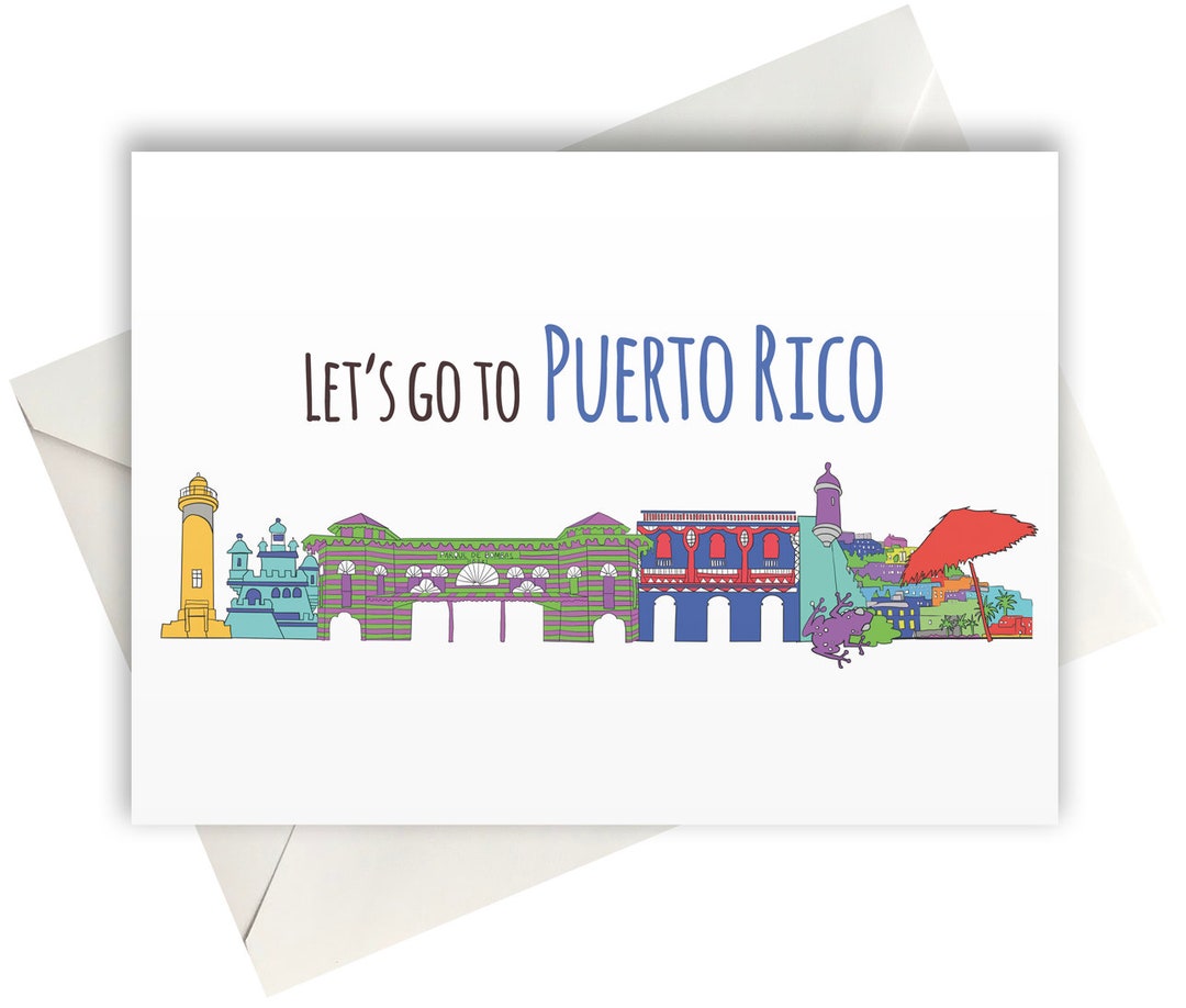 Let's Go to Puerto Rico Holiday Gift Idea Greeting Card A6 - Etsy