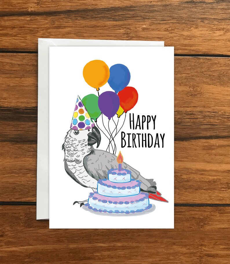 Happy Birthday Parrot Greeting Card A6 - Etsy