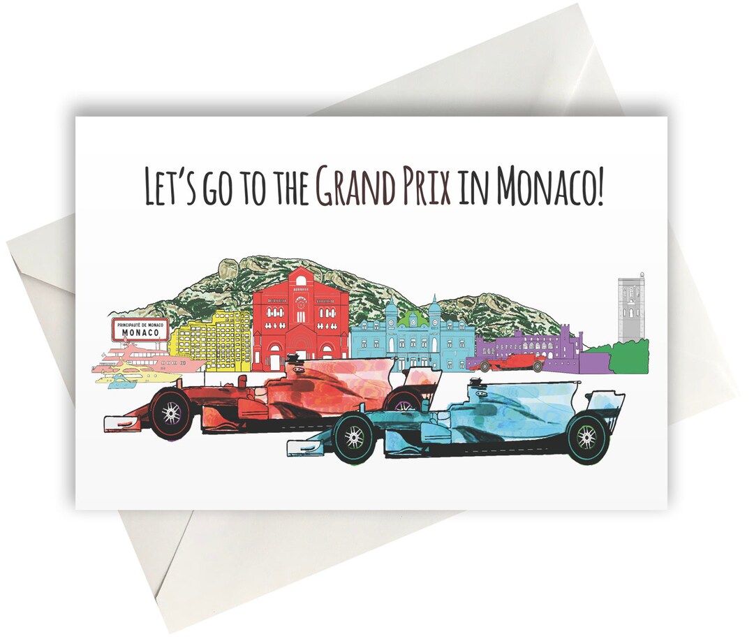 Let's Go to the Monaco Grand Prix Holiday Gift Idea Greeting Card A6 - Etsy