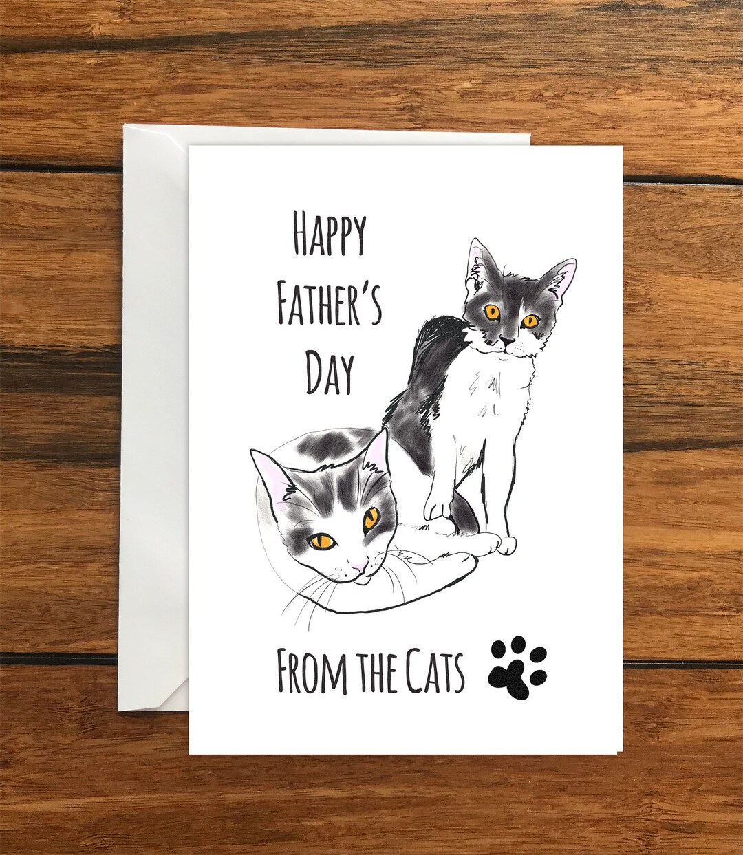 Happy Father's Day From the Cats Greeting Card A6 - Etsy