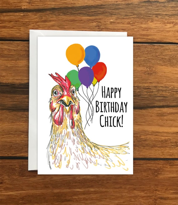 Happy Birthday Chick Chicken Greeting Card A6 | Etsy