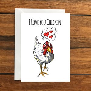 I Love You Chicken Greeting Card A6 One Card and Envelope - Etsy