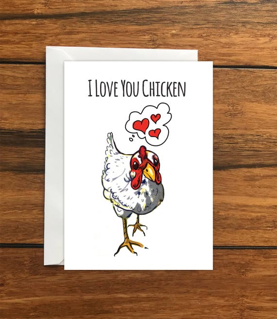 I Love You Chicken Greeting Card A6 One Card and Envelope | Etsy