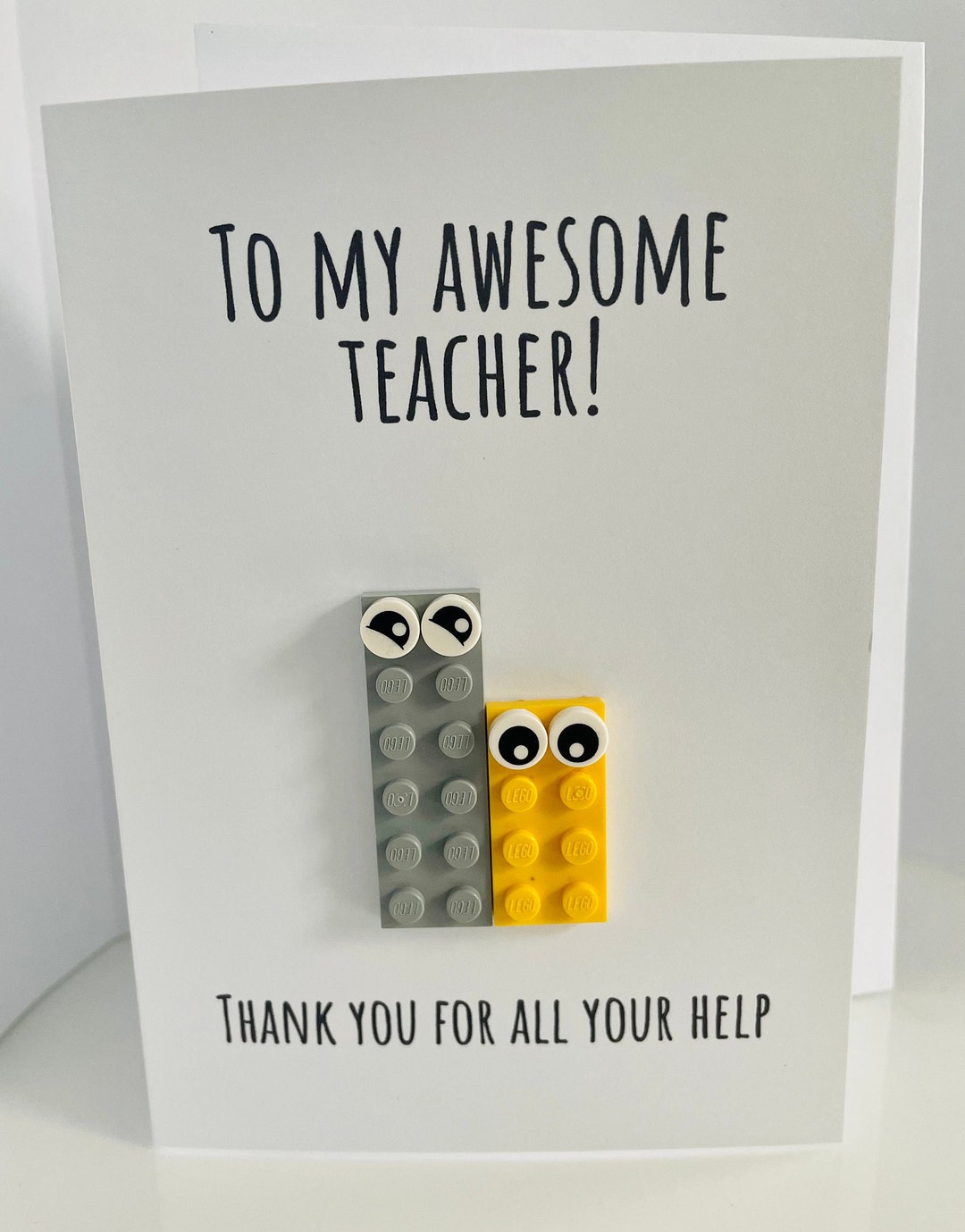 Thank You Teacher LEGO Greeting Card A6 - Etsy