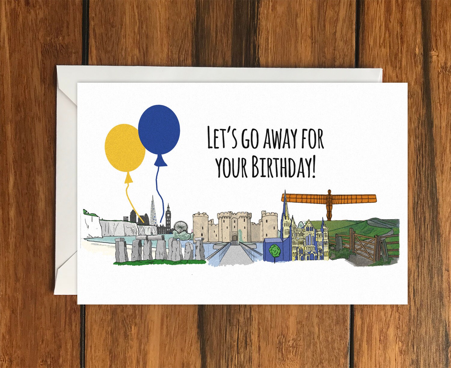 Lets Go Away for Your Birthday Greeting Card A6 - Etsy