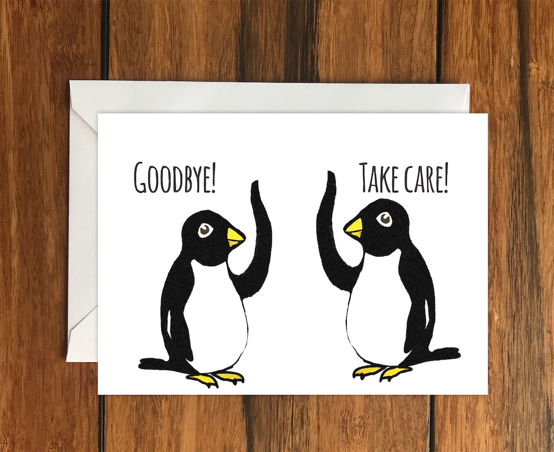 Goodbye! Take Care! Penguins Blank Greeting Card A6 - Etsy