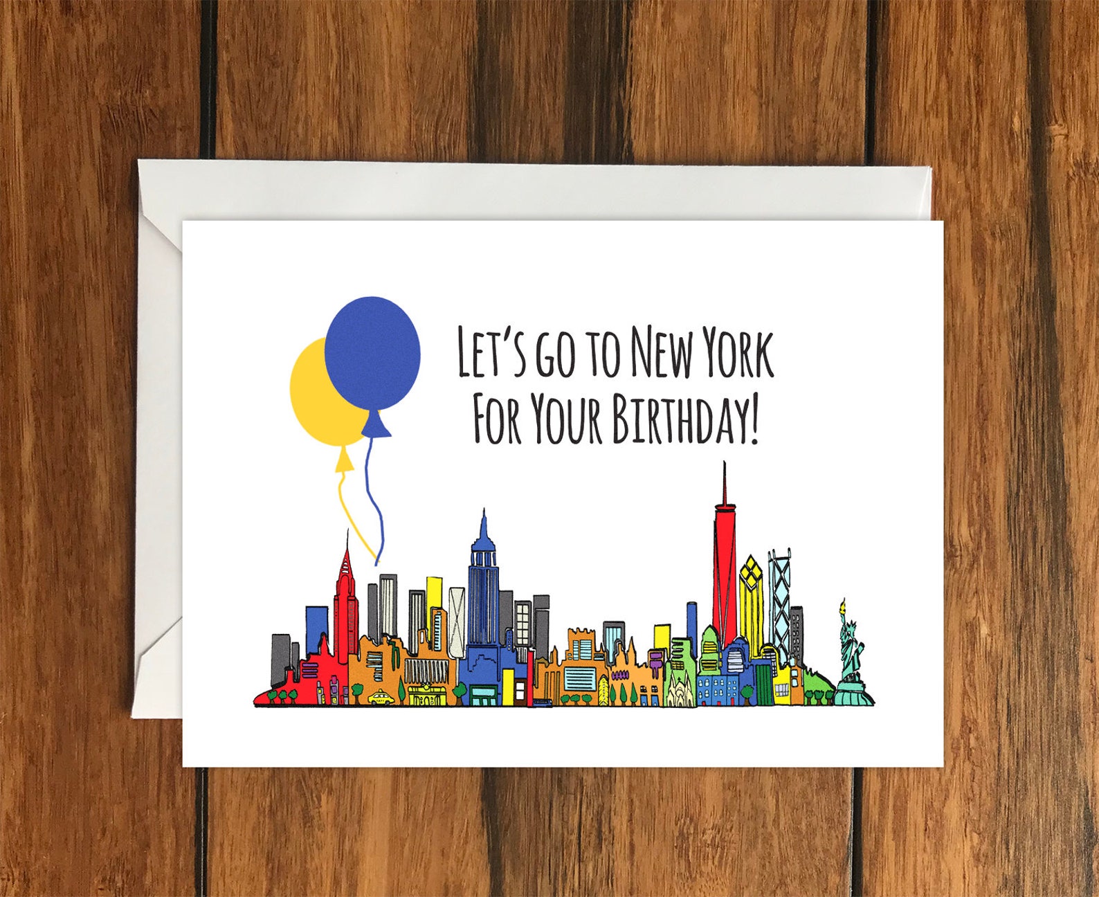 Let's Go to New York for Your Birthday Blank Holiday Greeting Card ...