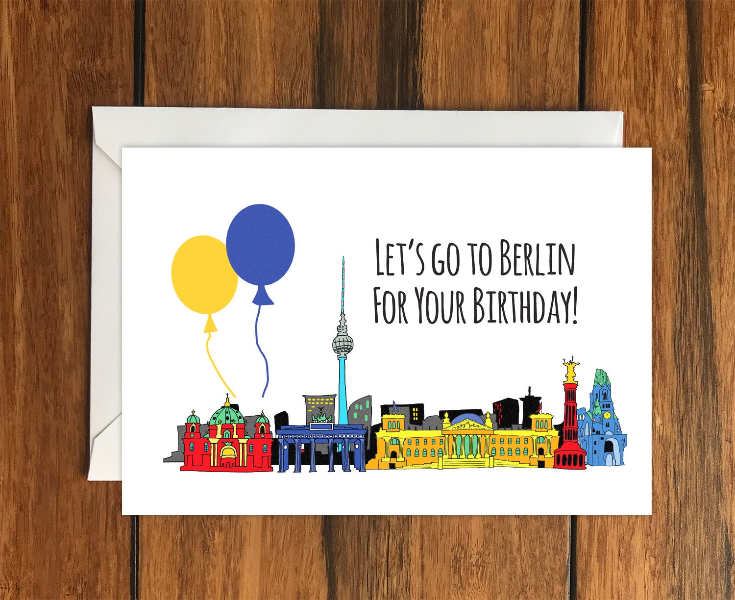 Let's Go to Berlin for Your Birthday Blank Greeting Card (A6) Holiday ...