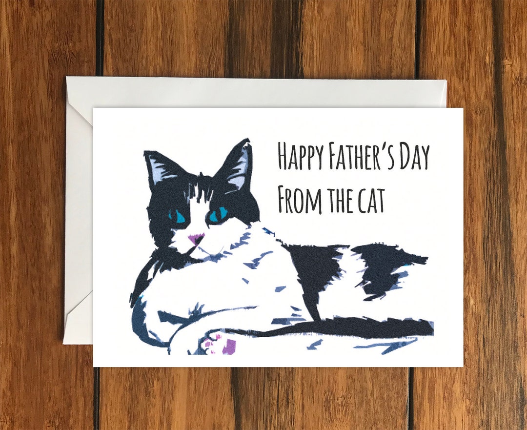 Happy Father's Day From the Cat Greeting Card A6 - Etsy