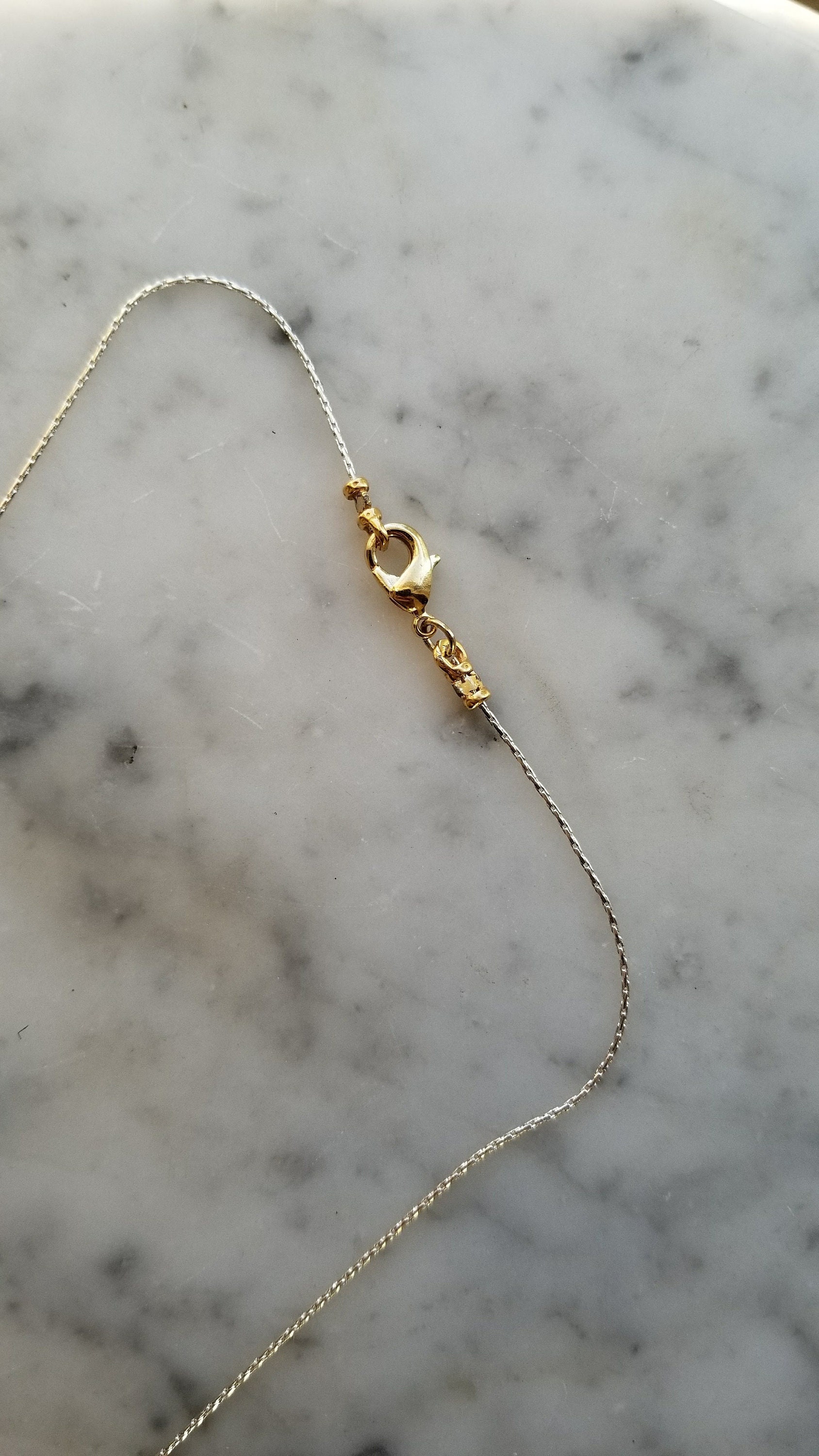 Mixed metal orbit necklace brass tube on silver chain with | Etsy