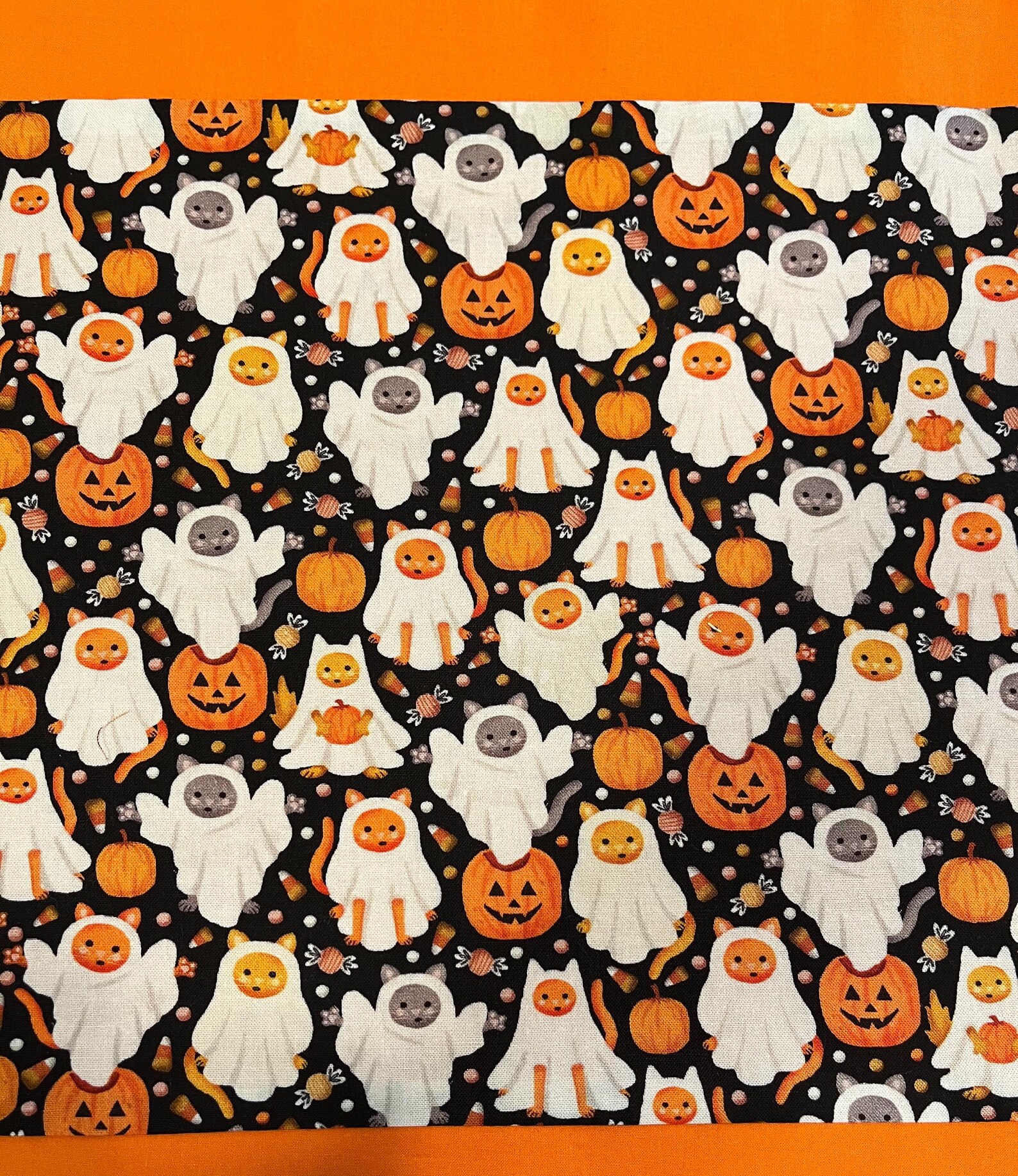 Halloween Table Runner, Ghost Cats Table Runner, Kittens in Costumes ...