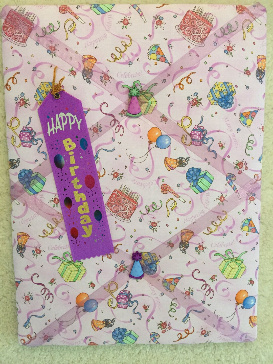 12"x16" Happy Birthday Memory Board, Photo Memory Board, Party Memory ...