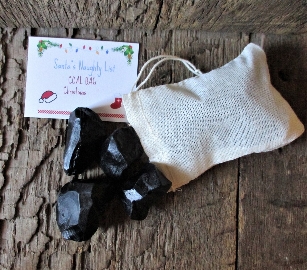 Santa's Naughty List Bag of Coal Soap Favor/gag Gift/christmas Party ...