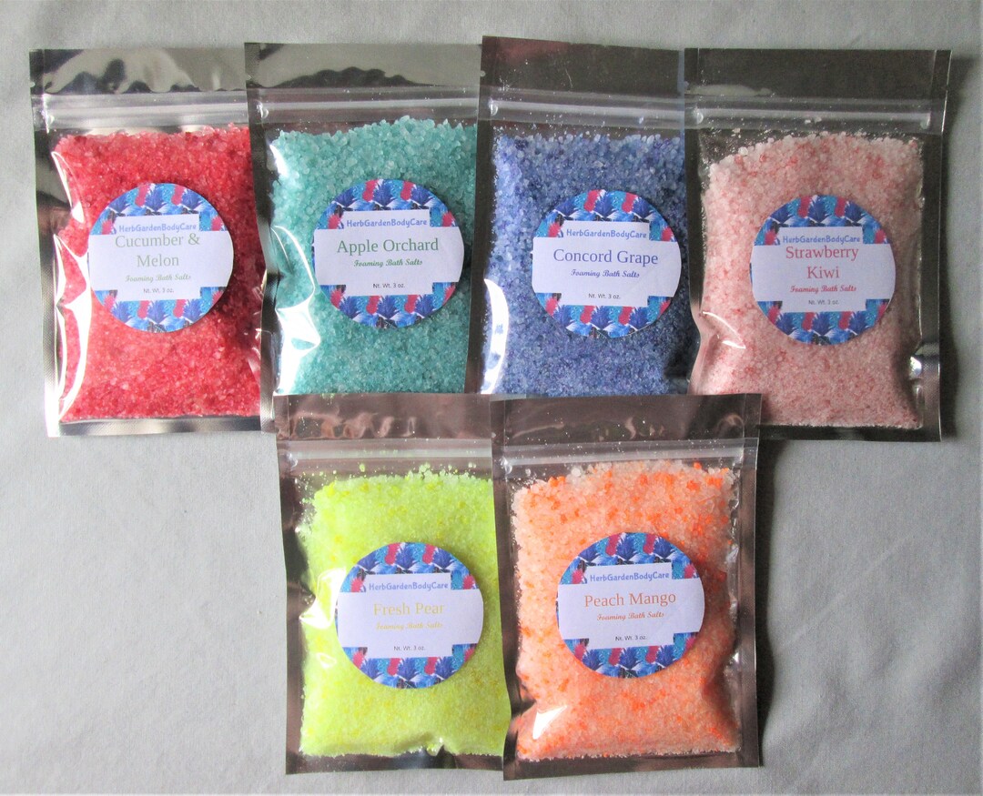 Handmade Foaming Bath Salts Gift Set: Fun Fruit Scents - Etsy