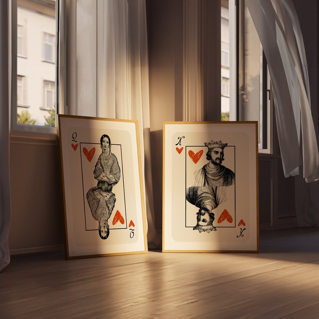 King & Queen Playing Card Print | Set of 2 | DIGITAL DOWNLOAD - Etsy
