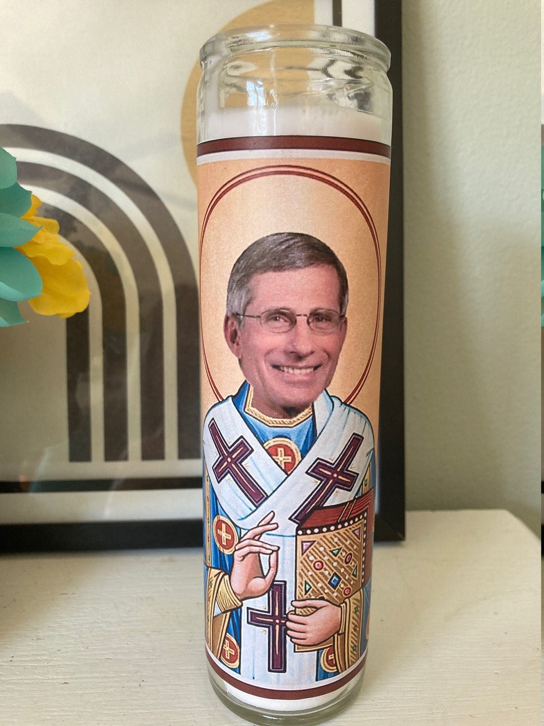 St. Anthony Fauci 8 Glass Devotional Candle Jar Parody - Etsy