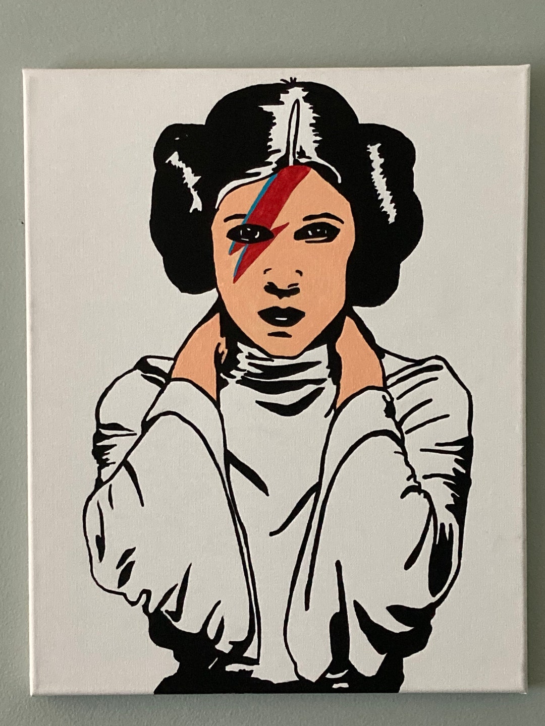 Princess Leia Rebel Rebel Acrylic Painting 16x20 Silhouette Art - Etsy
