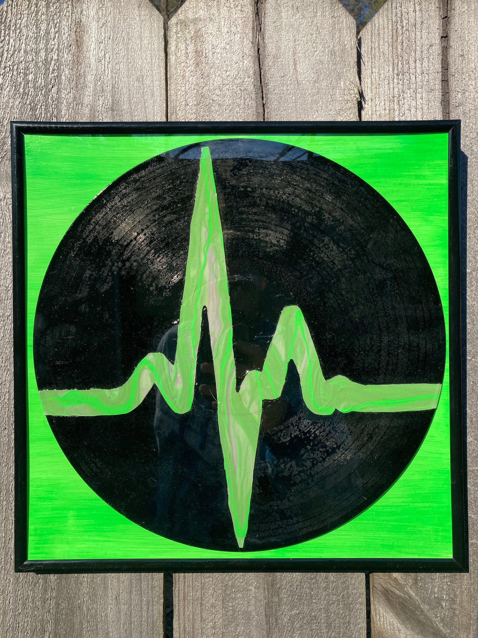 Acrylic Pour Painting of a Heart Pulse Monitor on an Upcycled - Etsy