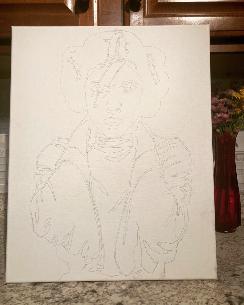 Princess Leia Rebel Rebel Acrylic Painting 16x20 Silhouette | Etsy