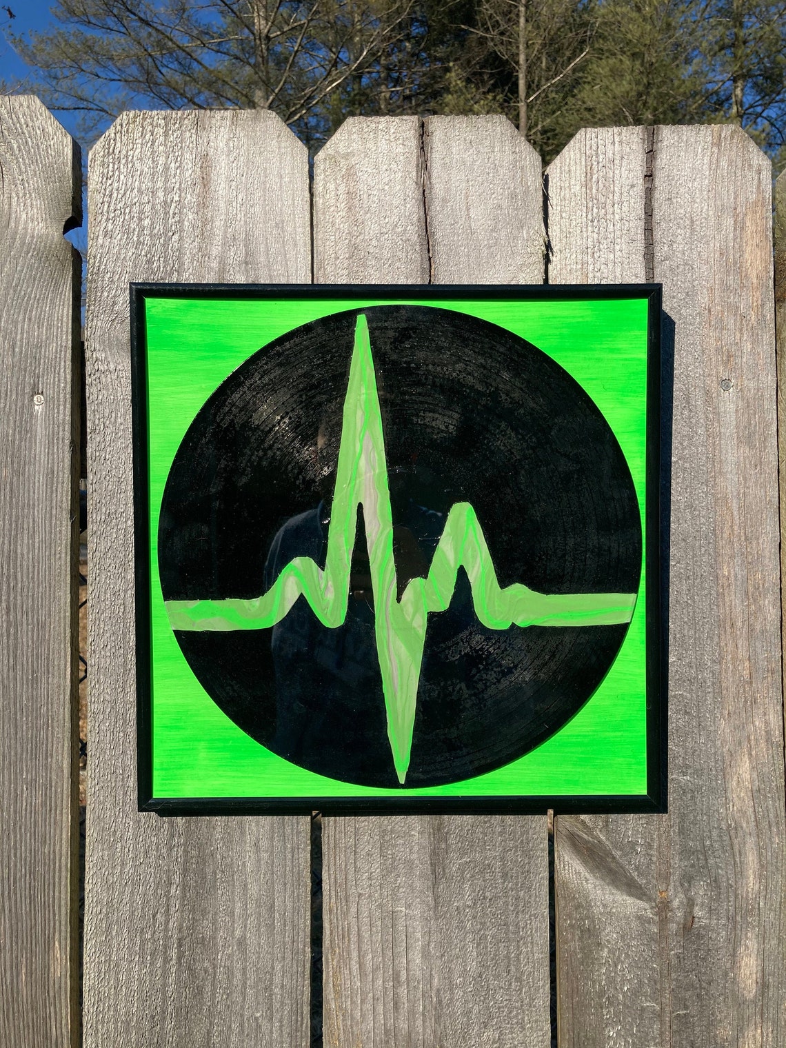 Acrylic Pour Painting of a Heart Pulse Monitor on an Upcycled - Etsy