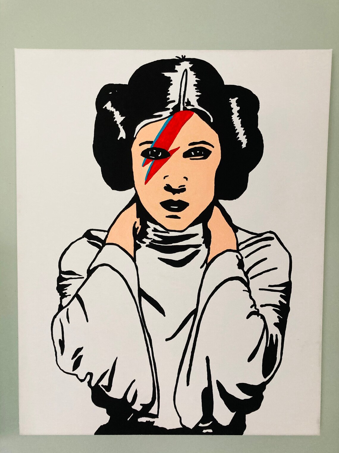 Princess Leia Rebel Rebel Acrylic Painting 16x20 Silhouette | Etsy