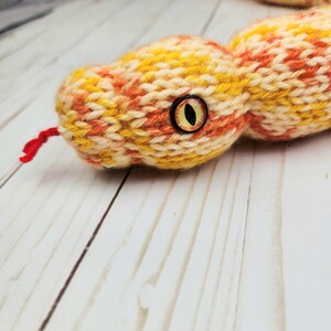 Knit Corn Snake, Stuffed Snake Plushie Toy, 2 Foot Long Snake, Orange ...