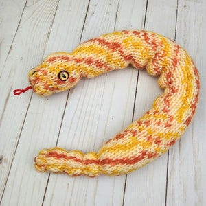 Knit Corn Snake, Stuffed Snake Plushie Toy, 2 Foot Long Snake, Orange ...