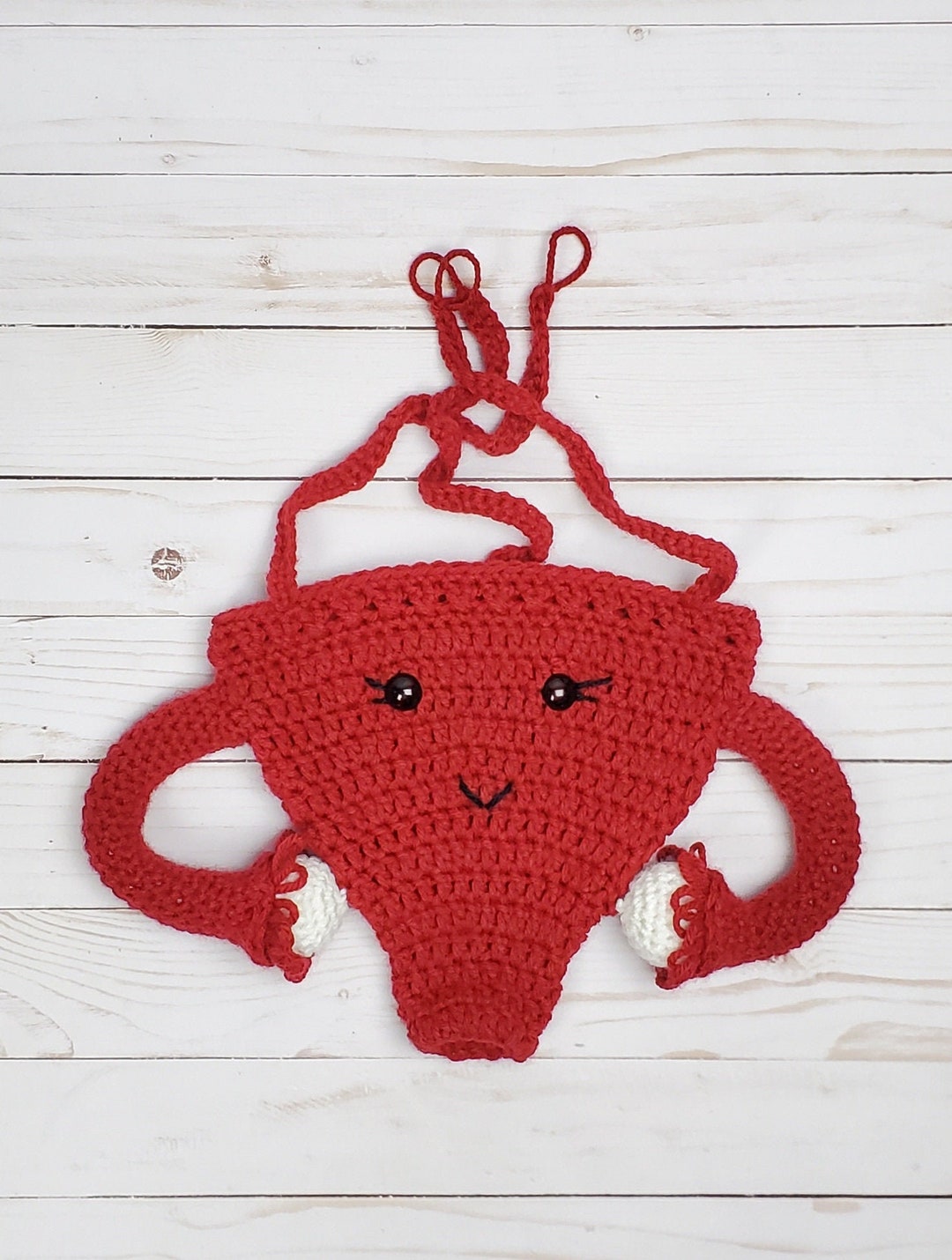 Crocheted Uterus Hanging Planter, Plant Basket, Hysterectomy Gift ...