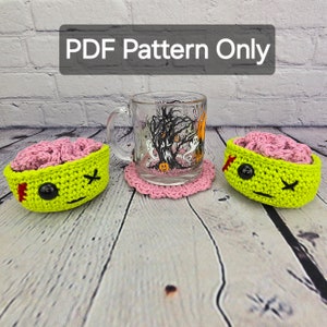 Zombie Brain Coasters Crochet Pattern, Halloween Crochet Pattern ...