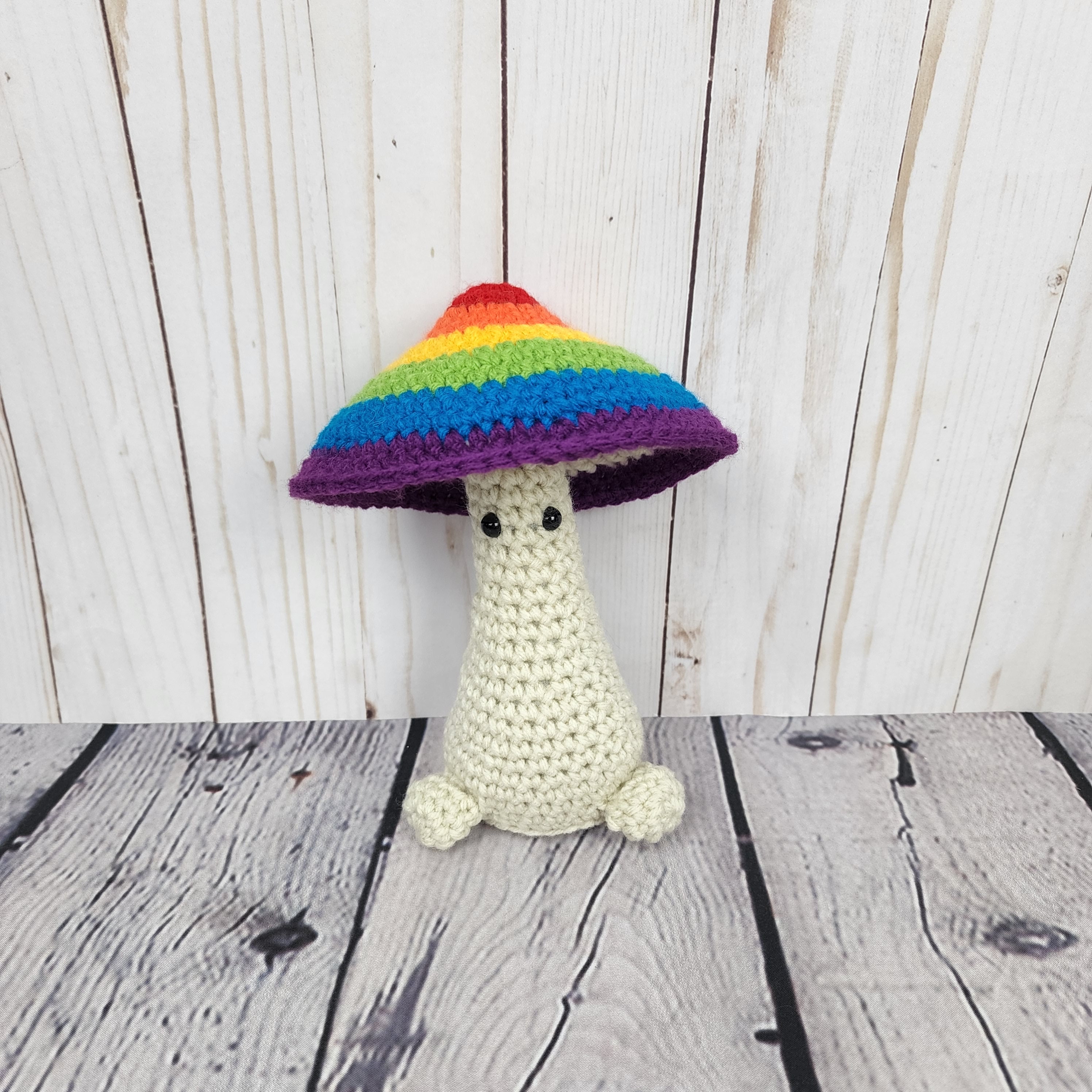 Pride Mushroom Sprite, Crochet Rainbow Flag Mushrooms, Rainbow Mushies ...