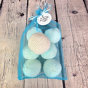 Indoor Snowball Fight Set, 6 Soft Knit Snowballs, 2" Each in Organza ...