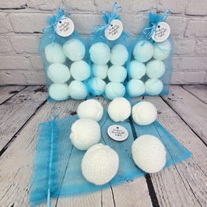 Indoor Snowball Fight Set, 6 Soft Knit Snowballs, 2" Each in Organza ...