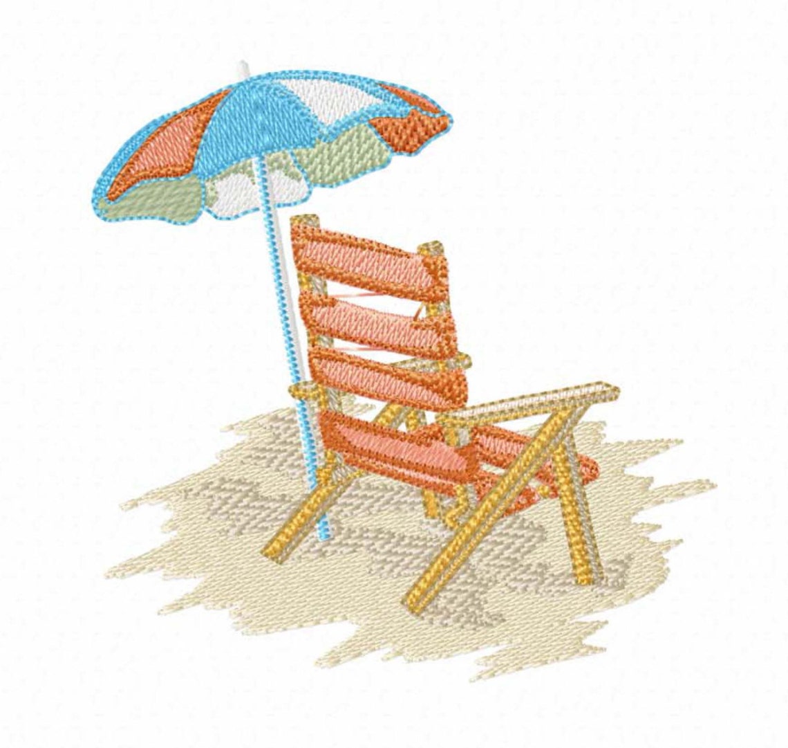 Beach Designs Machine Embroidery Collection of 5 Beach | Etsy