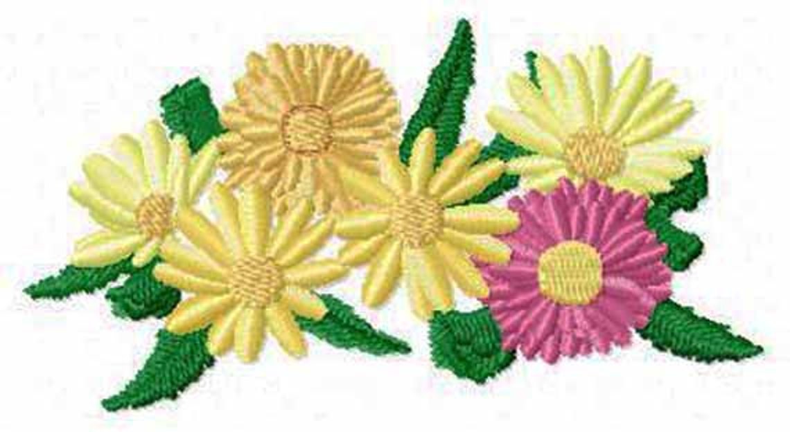 Daisy Flowers Machine Embroidery Design Instant Digital Download ...