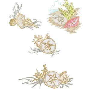 Seashells Machine Embroidery Design Collection 9 Designs in One Package ...