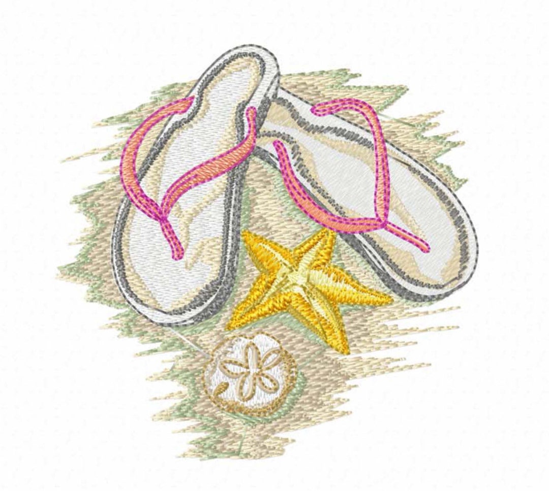 Beach Designs Machine Embroidery - Collection of 5 Beach Themed ...
