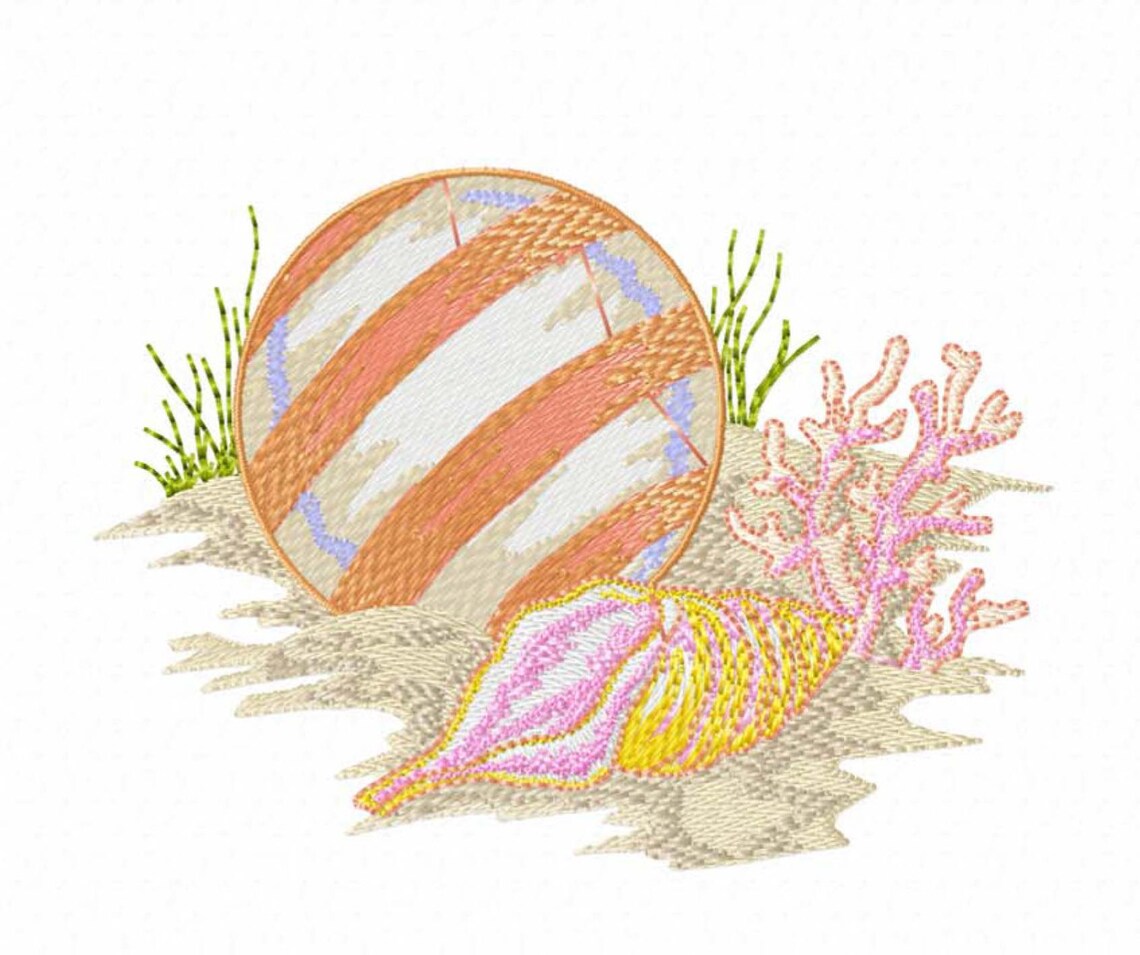 Beach Designs Machine Embroidery - Collection of 5 Beach Themed ...