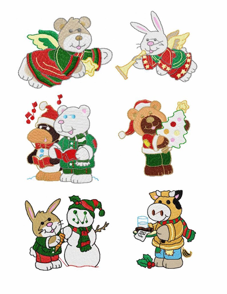 Christmas Holiday Friends Machine Embroidery Designs - 18 Kid Friendly ...