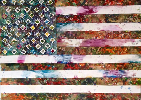 Original Art Painted Flag Usa Flag Art Usa Art Original | Etsy
