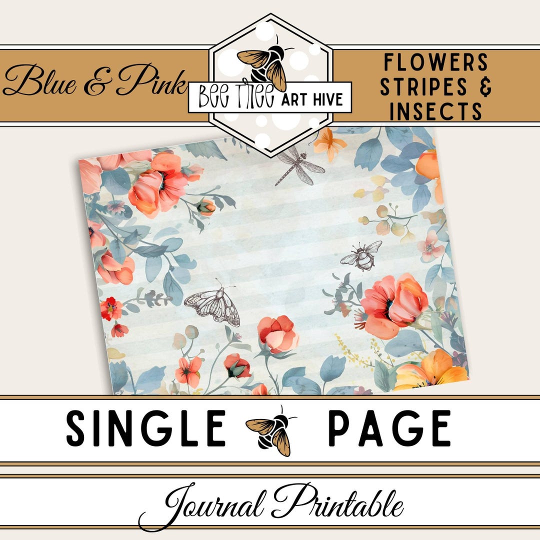 Printable Journal Scrapbook Paper Pastel Blue Stripes Watercolor ...