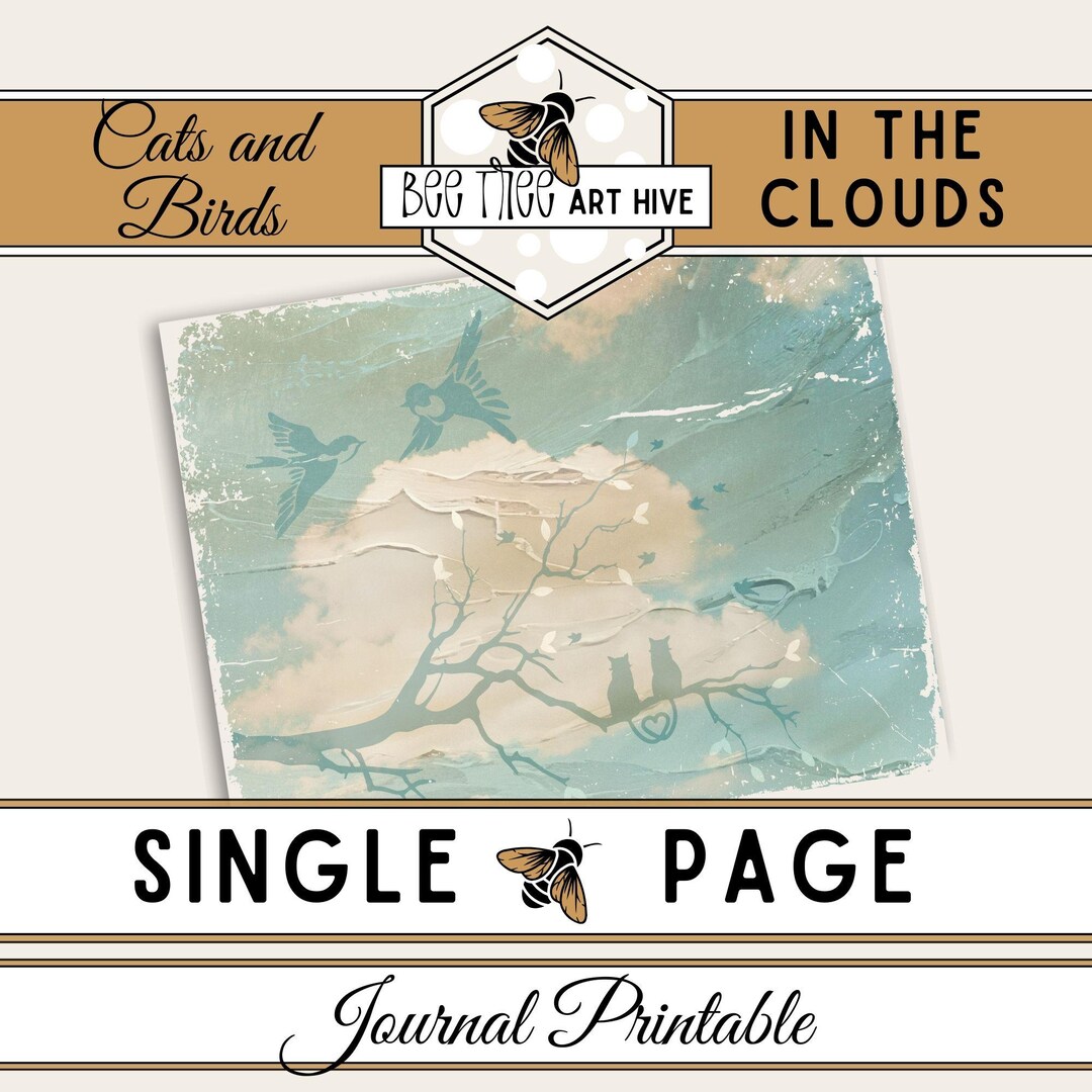 Cats Scrapbook Paper, Love Birds Digital Paper, Concrete Texture ...