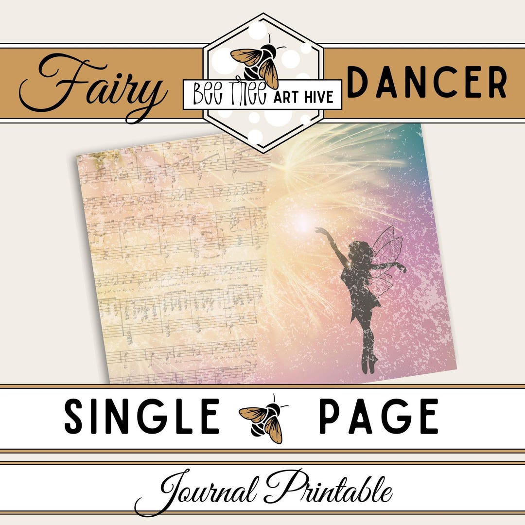 Fairy Scrapbook Paper, Magical Dancing Fairy, Distressed Digital Paper ...