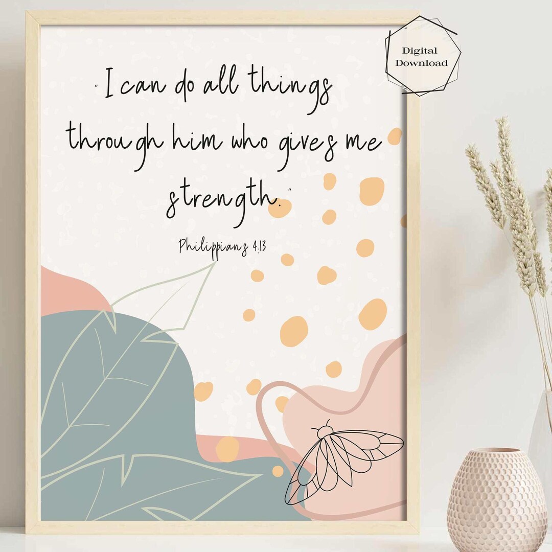 Boho Bible Verse Printable Art | Digital Download Art | Inspirational ...