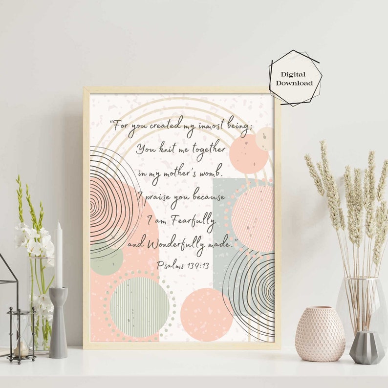 Boho Bible Verse Printable Art Downloadable Art Inspirational and ...